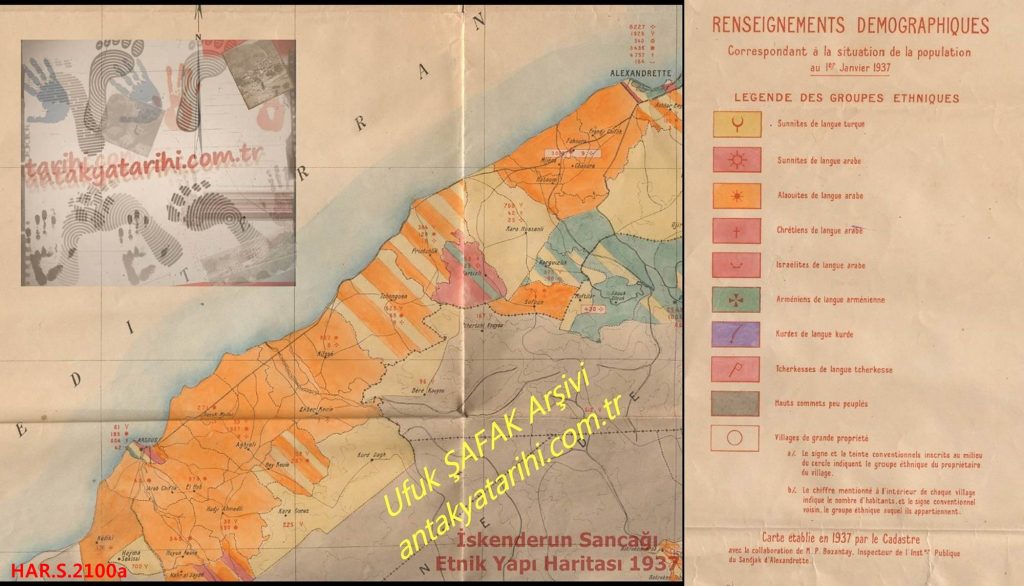 Liva İskenderun Etnik Yapı Haritası 1937/Sandjak Alexandrette Ethnic ...