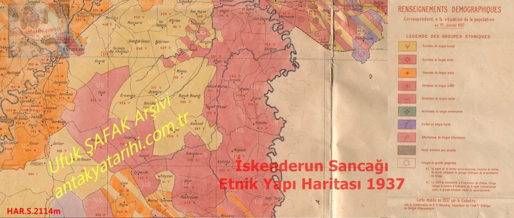 Liva İskenderun Etnik Yapı Haritası 1937/Sandjak Alexandrette Ethnic ...